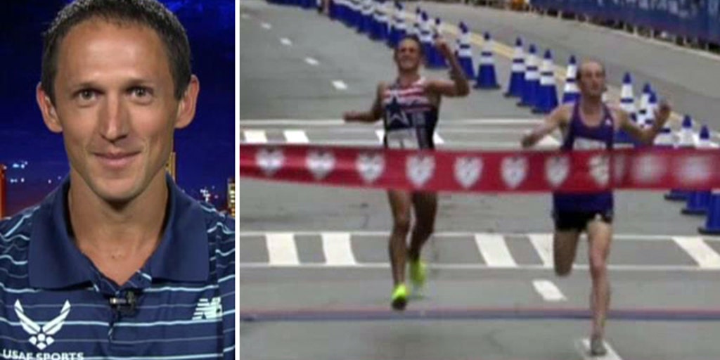 Runner loses race after celebrating too early | Fox News Video
