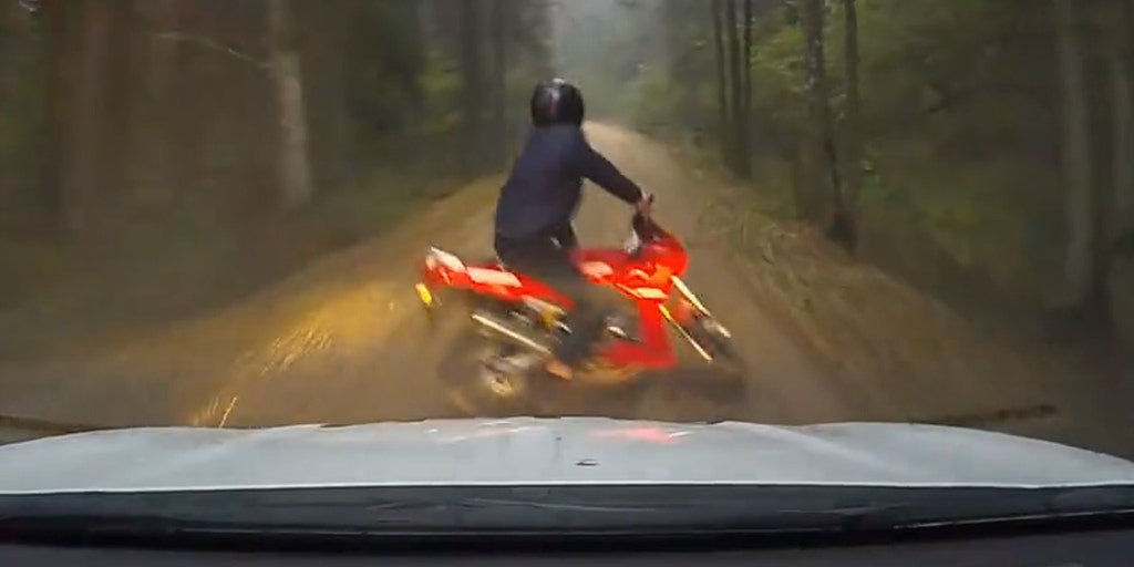 Police pursuit ends abruptly when patrol car runs over biker | Fox News ...