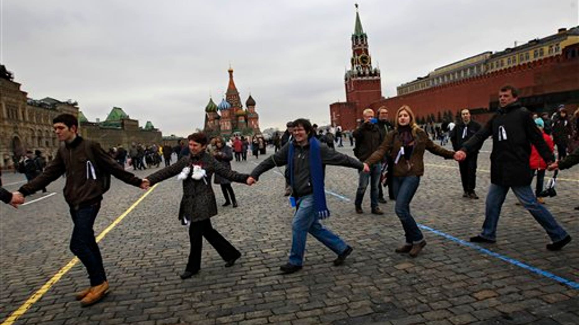 Russian Opposition Activists Gather To Protest Putins Rule At Red