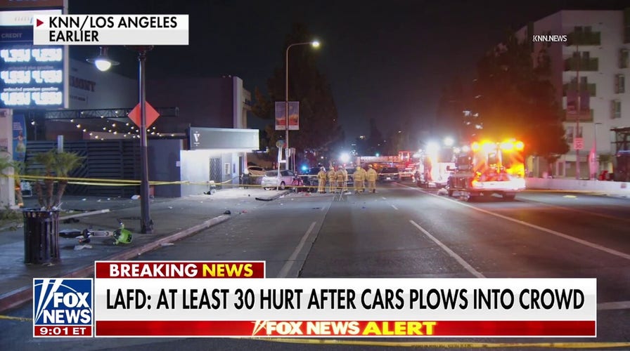 LA authorities say 30 injured after vehicle drove through crowd | Fox News