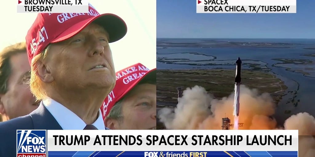 Trump attends SpaceX Starship launch with Elon Musk as he vows to reach ...