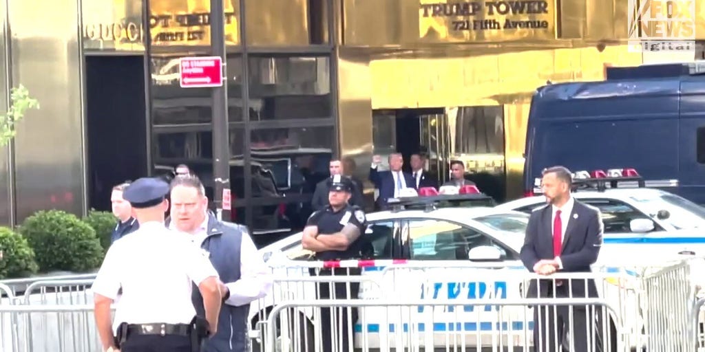 Trump departs Trump Tower ahead of deposition | Fox News Video