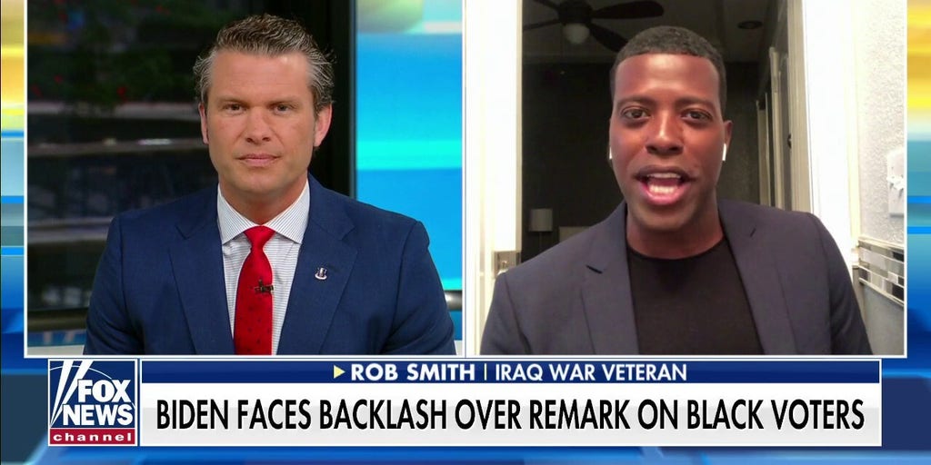 Iraq War veteran Rob Smith reacts after Biden says voters supporting ...