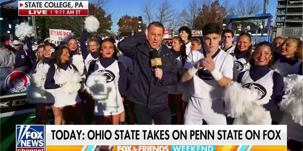 Penn State cheer squad brings the hype ahead of the Big Noon Kickoff on ...