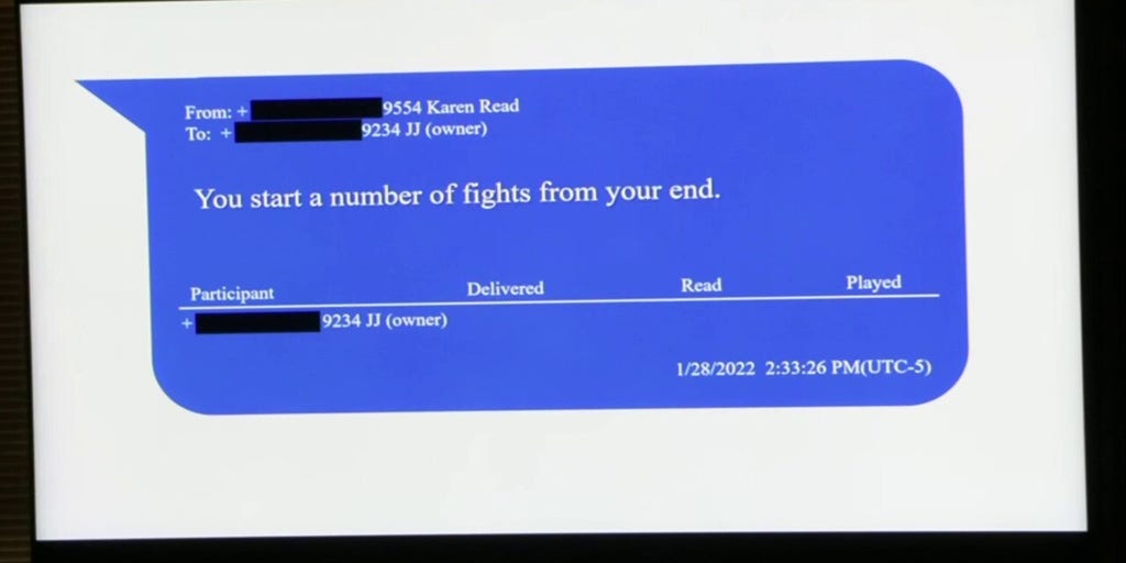 Massachusetts state trooper reads texts between Karen Read and John O ...