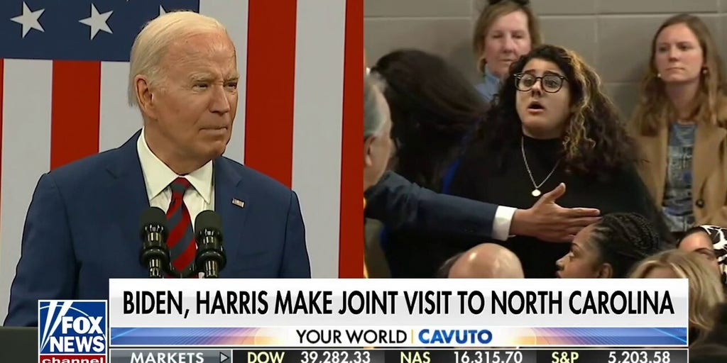 Biden's speech interrupted by pro-Palestinian protesters in North ...