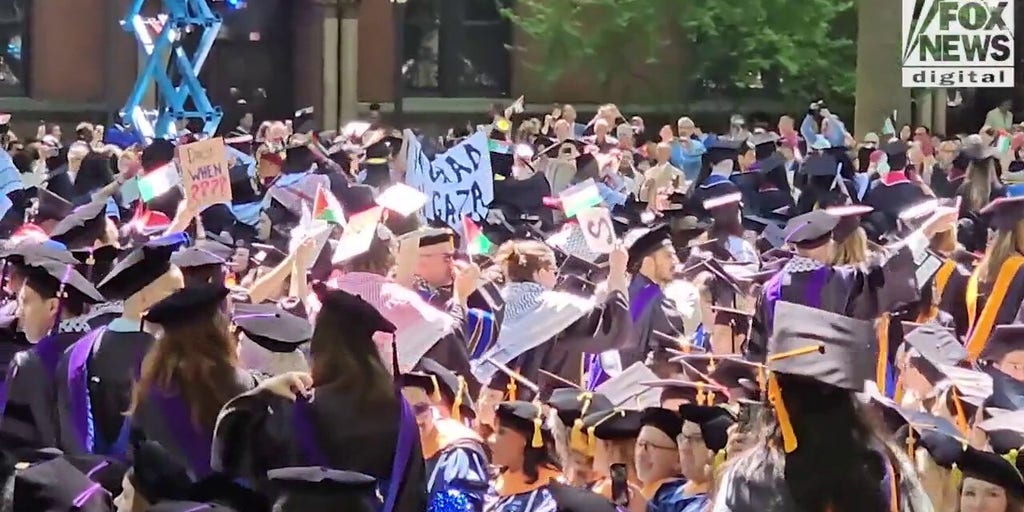 Yale graduates stage mass walkout at commencement | Fox News Video