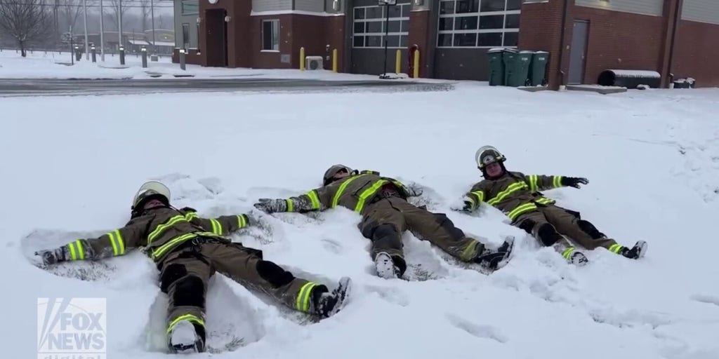 Firefighters take a break to make snow angels during winter storm | Fox ...