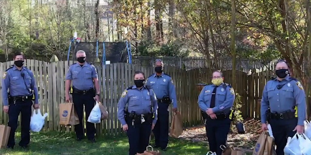 VA police deliver Thanksgiving meals to families | Fox News Video