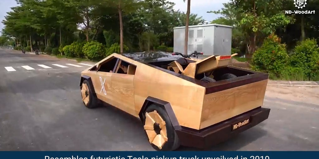 A man created a DIY Tesla CyberTruck out of wood | Fox News Video