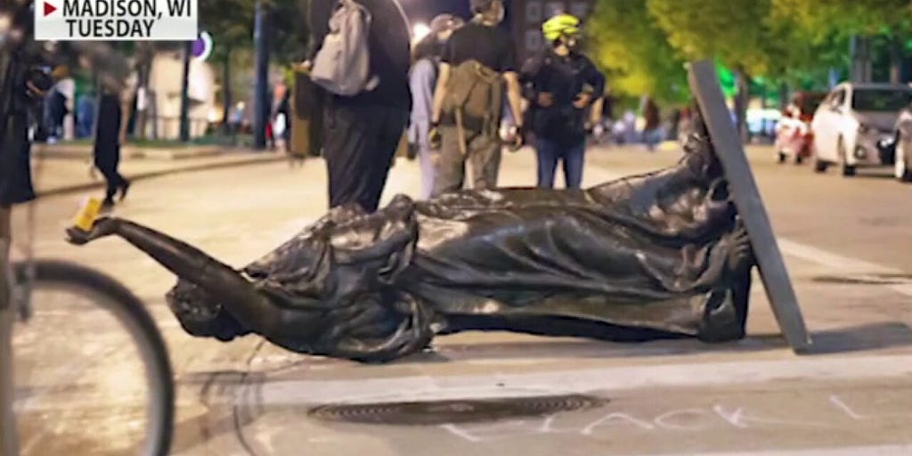 Wisconsin calls in National Guard after protesters topple statue ...