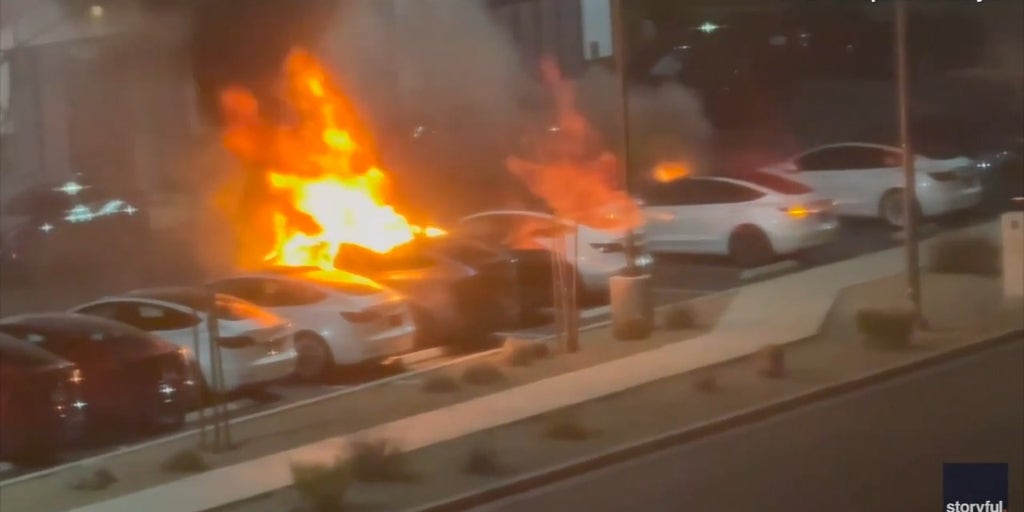 Tesla vehicles in Las Vegas set on fire with Molotov cocktails | Fox ...