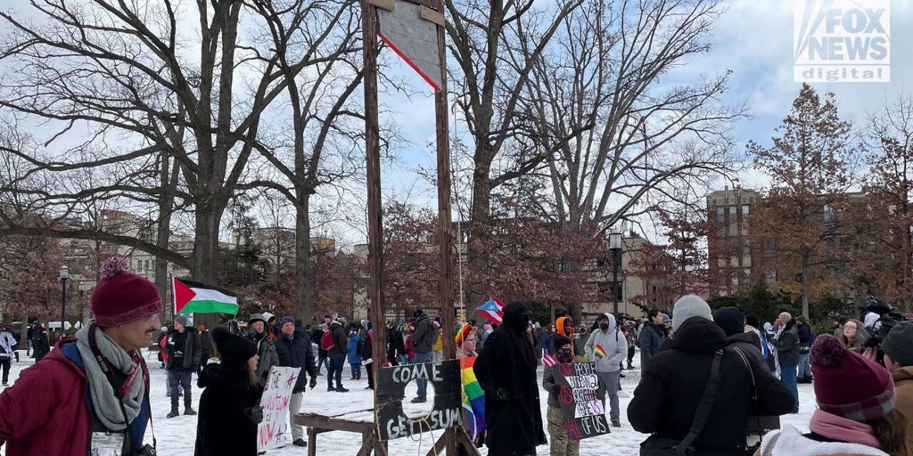 Hundreds of anti-Trump protesters rally and march near inauguration ...
