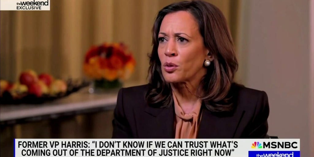 Harris says she doesn't think people can trust the Justice Department ...