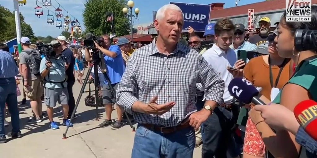 Former VP Mike Pence speaks to reporters about abortion at Iowa State ...
