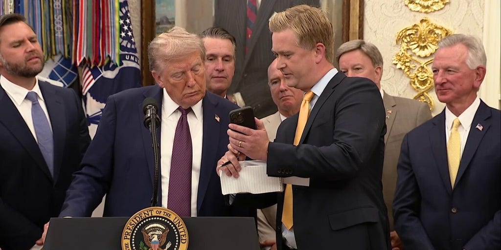 Trump reacts live to viral White House window video | Fox News Video