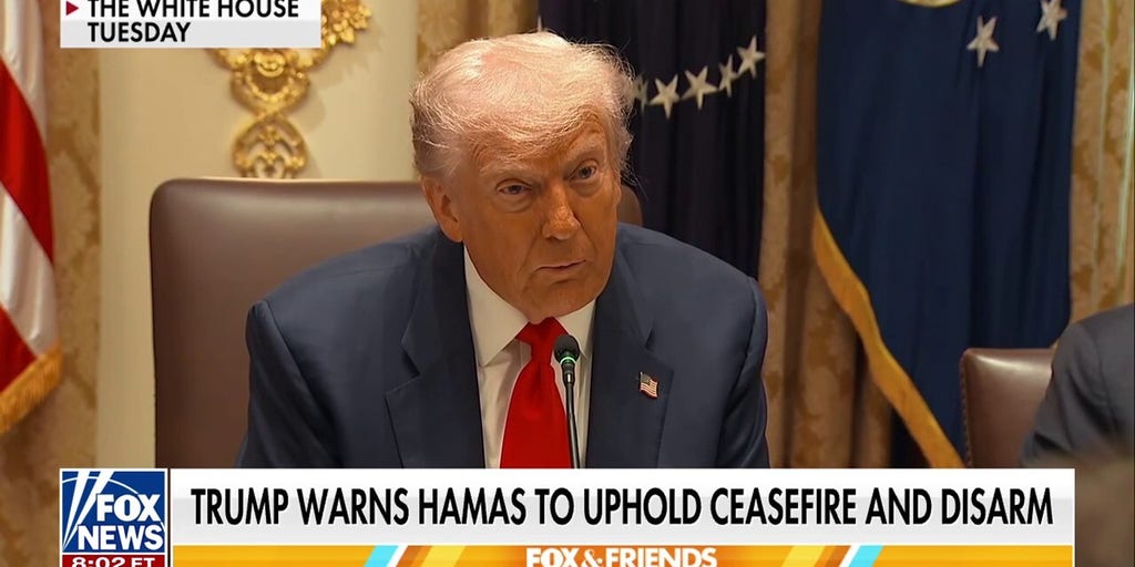 Trump warns Hamas to uphold peace agreement and disarm | Fox News Video
