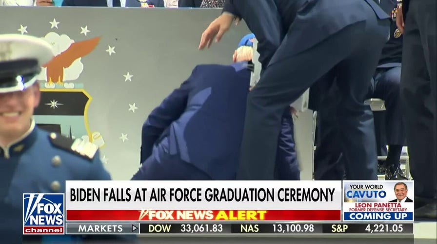 Bidens Fall At Air Force Commencement Draws Concern Mockery This