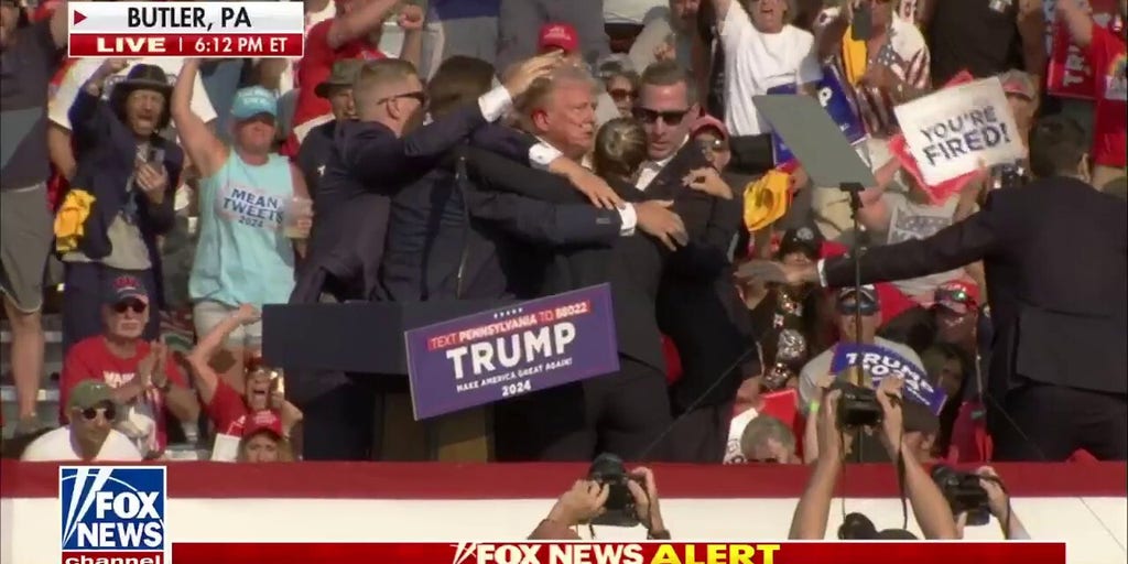 Trump led off stage after '4 or 5 shots' heard at rally | Fox News Video