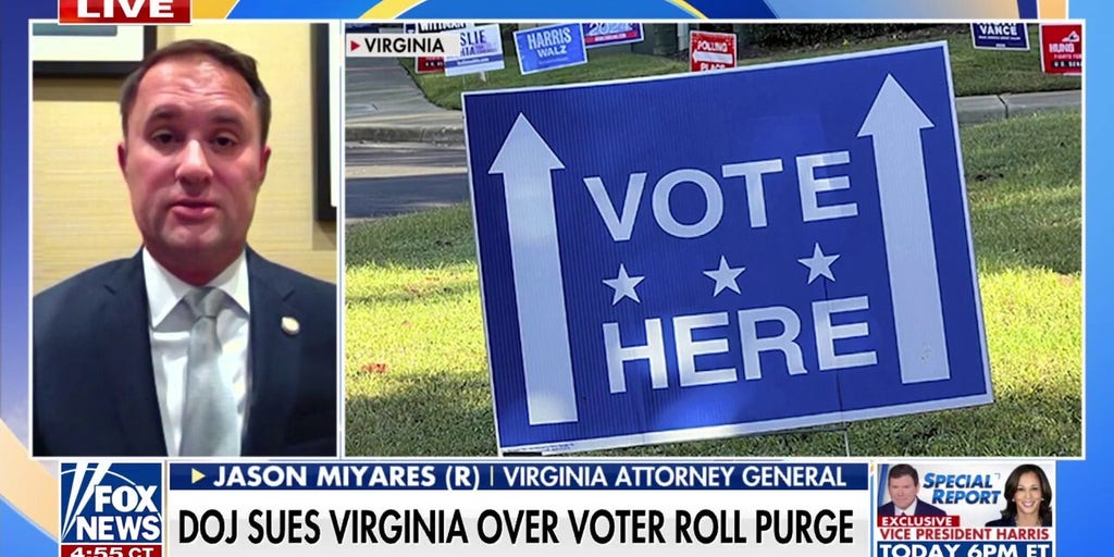 Virginia AG pushes back on DOJ's lawsuit targeting voter roll purge ...