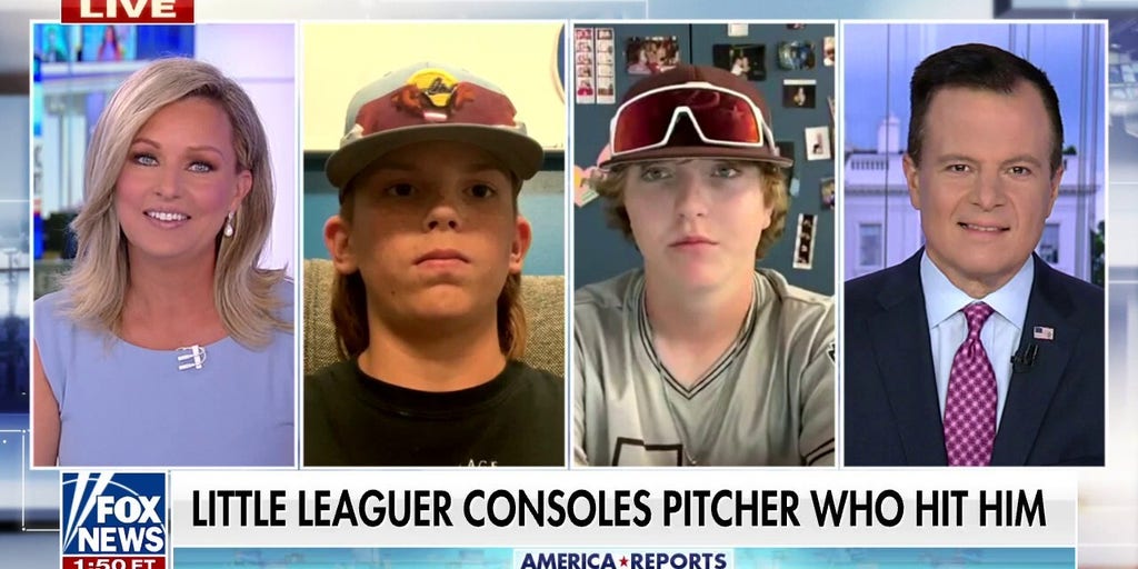 Little Leaguer hit by pitch consoles pitcher who hit him | Fox News Video