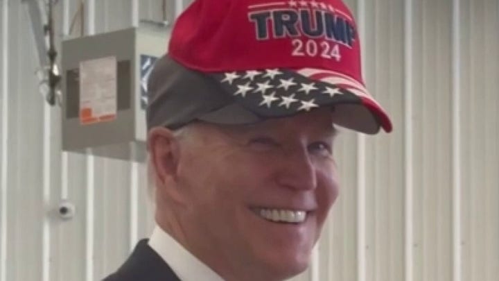 Biden dons red Trump hat during 9/11 visit to Pennsylvania fire station ... Biden dons red Trump hat during 9/11 visit to Pennsylvania fire station ...