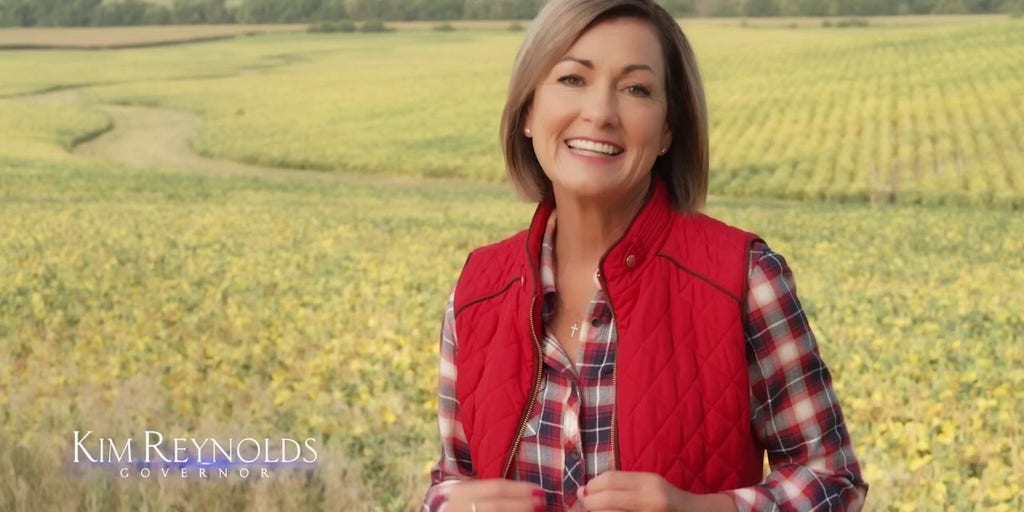 Iowa Governor Kim Reynolds dropped a new six-figure ad buy saying ...