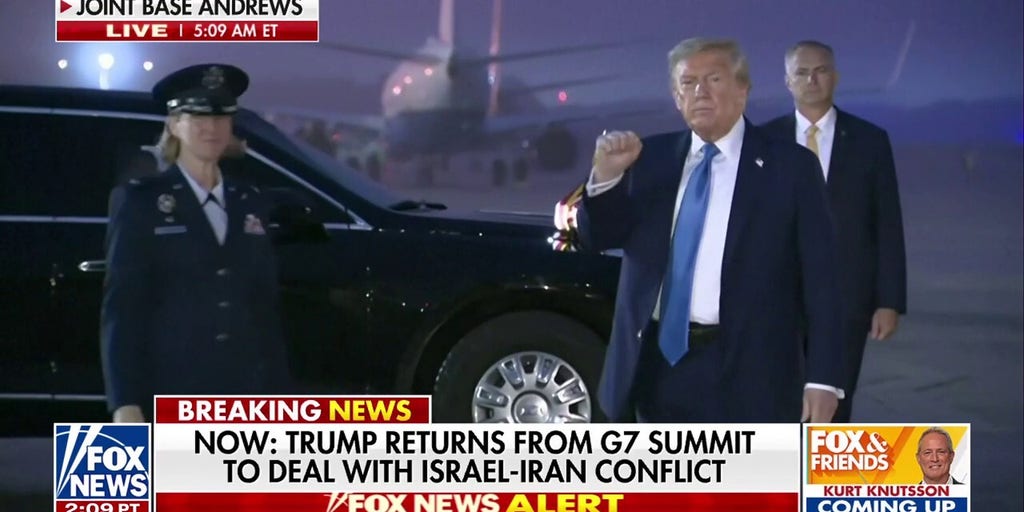 Trump lands at Joint Base Andrews after returning early from G7 summit ...