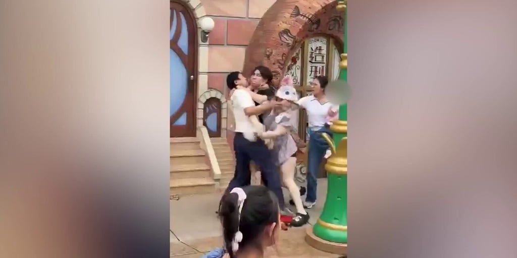 Brawl breaks out at Disneyland in China | Fox News Video