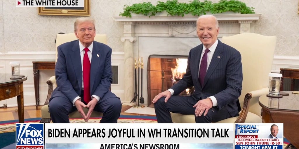 Biden appears joyful during meeting with Trump at White House | Fox ...