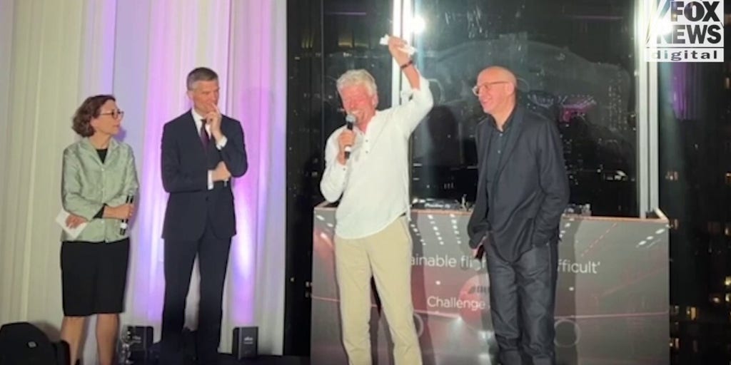 Virgin Group founder Richard Branson celebrates historic transatlantic ...
