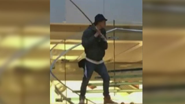 Cops takedown man waving sword at NYC Apple Store | Fox News Video