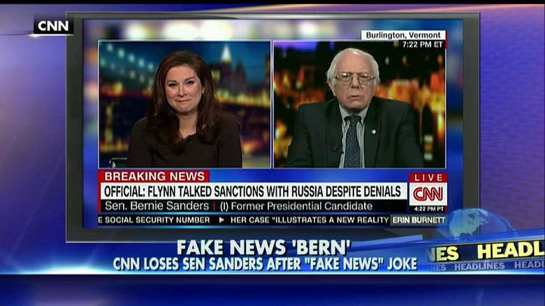 WATCH: CNN Cuts Off Bernie Sanders on LIVE TV for Calling CNN Fake News ...