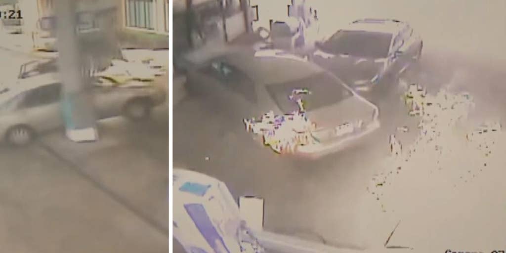Car Slams Into Gas Station Bursts Into Flames Fox News Video