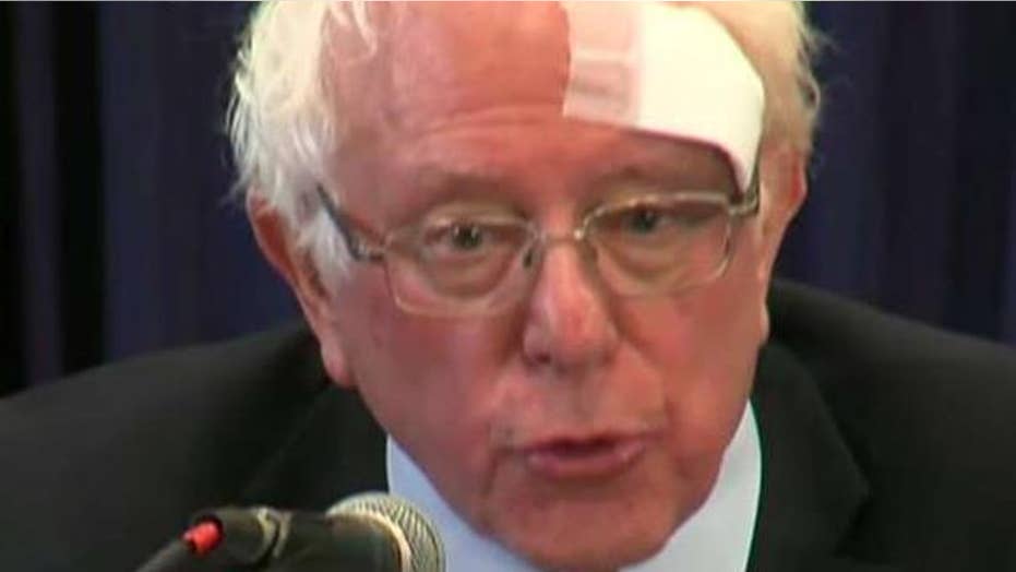 Bernie Sanders Hits Head On Shower Door Receives Stitches Campaign