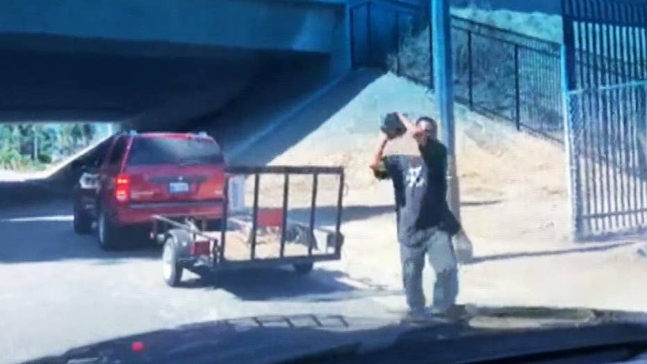 California Man Has Concrete Block Thrown At Windshield After