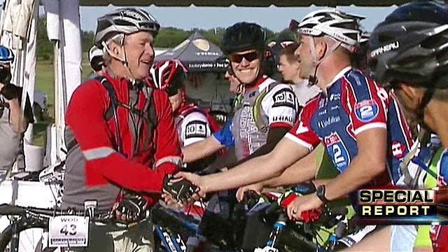 Bush bikes with wounded warriors in annual 100k | Fox News Video