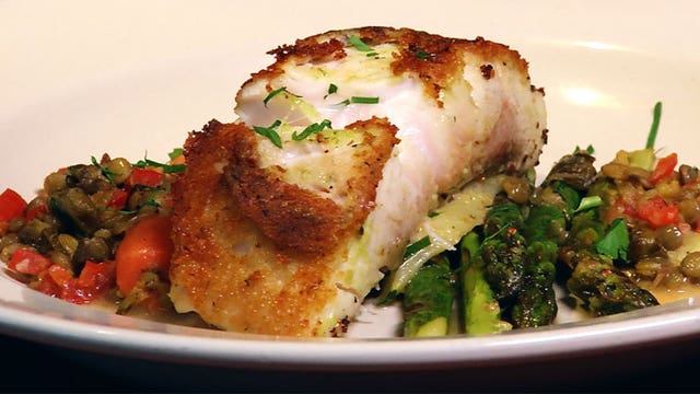 How to Make a Herb-Crusted Striped Bass | Fox News Video
