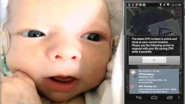 Smartphone apps saves baby's life by sending signal | Fox News Video