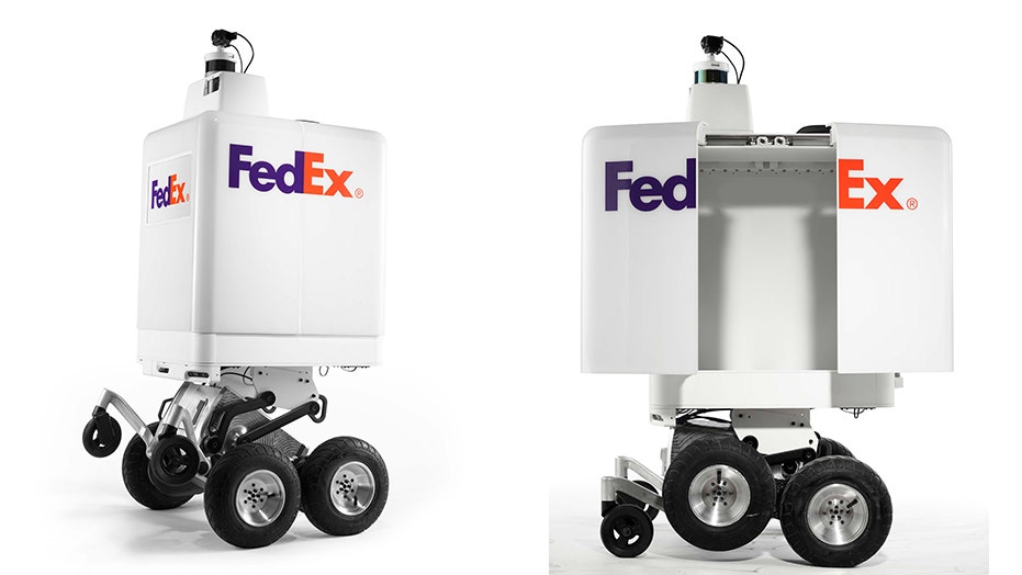 FedEx autonomous delivery robot travels on sidewalks, roadsides, climbs ...