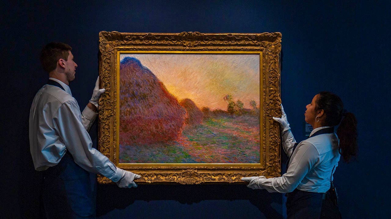 Monet haystack painting at Sotheby’s sells for record-breaking amount ...