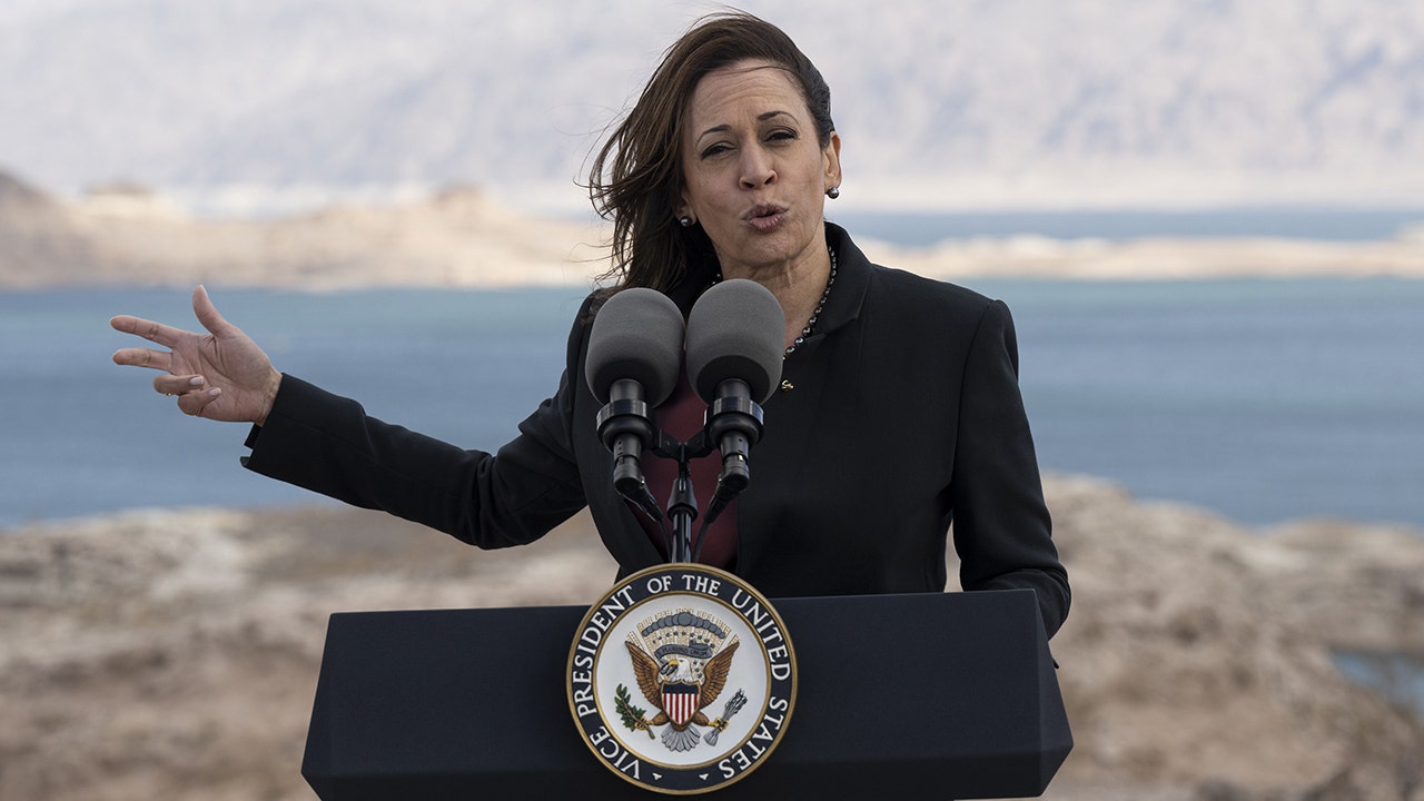 Kamala Harris, at Nevada's Lake Mead, claims mega-spending bills ...