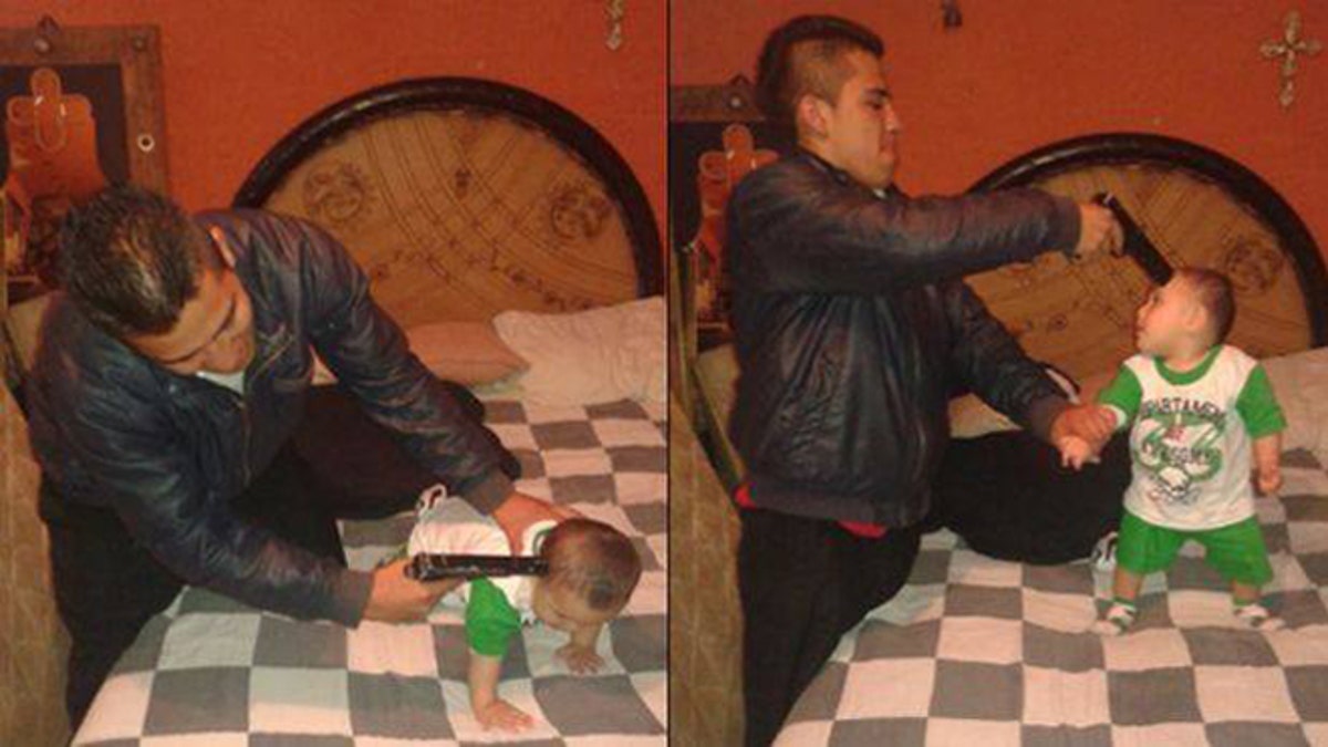 Shocking images on Facebook show man pointing gun at toddler, he says ...