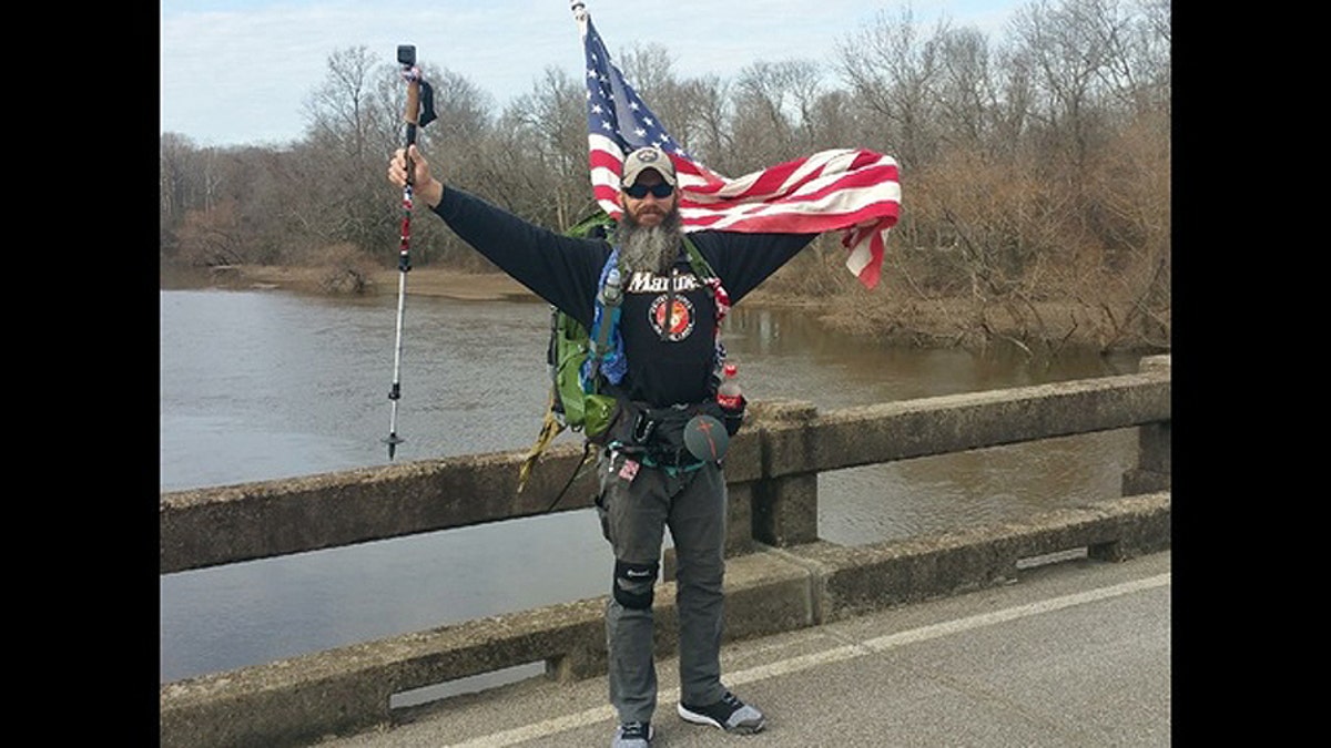 Marine's 222-mile hike a personal mission to bring awareness to ...