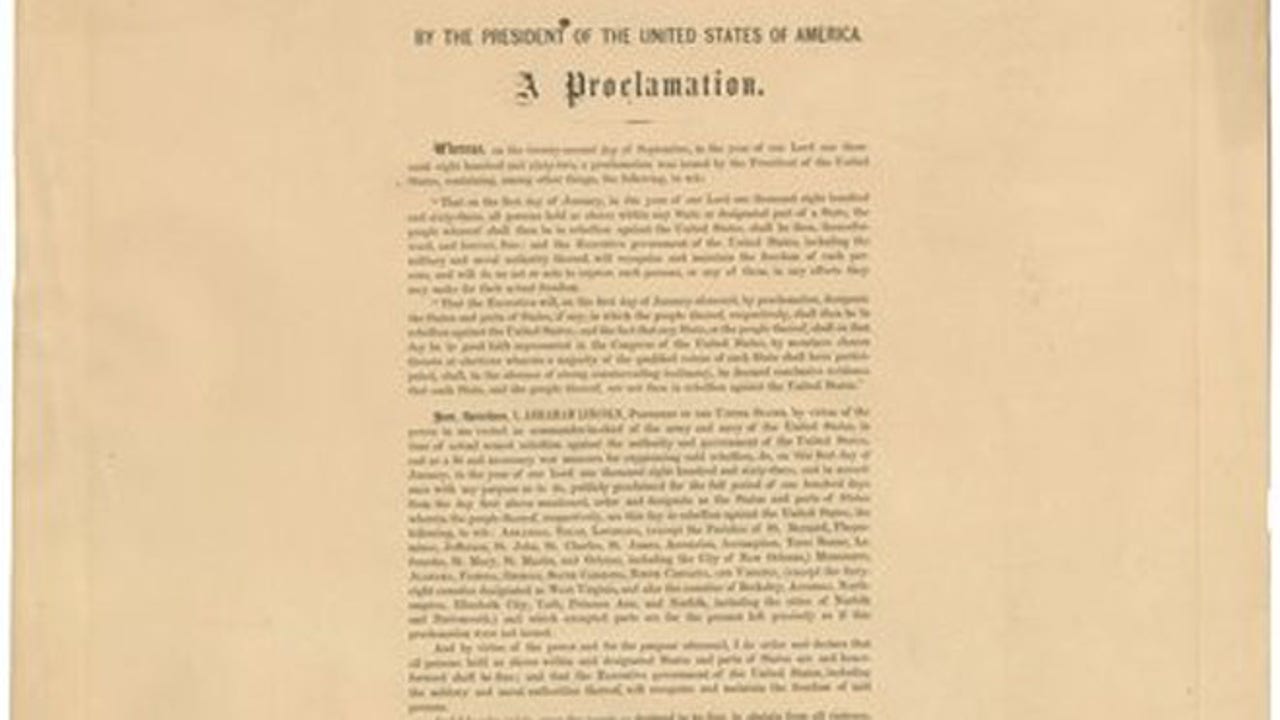 The Original Emancipation Proclamation Document
