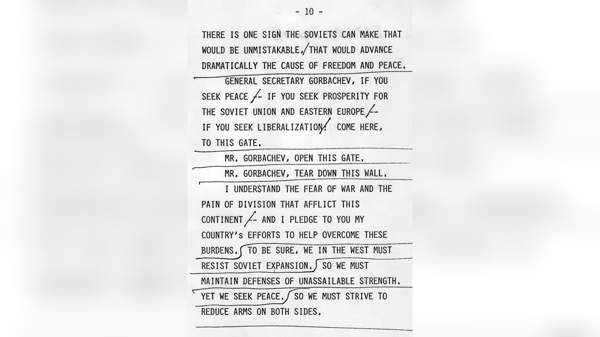 30th anniversary of President Reagan's 'Tear down this wall' speech ...