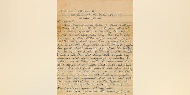 Sour letter from Bonnie and Clyde to former member of their gang up for ...