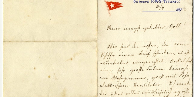 First letter written onboard the Titanic up for sale | Fox News