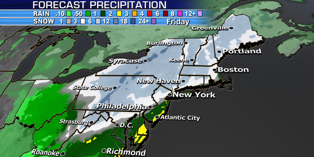 Wintry precipitation moves through Northeast; flood watches posted ...