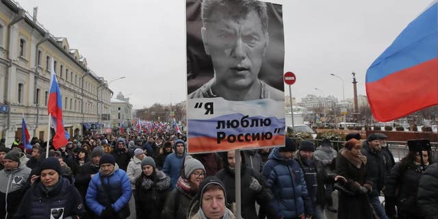 Thousands March In Memory Of Slain Russian Opposition Leader Nemtsov